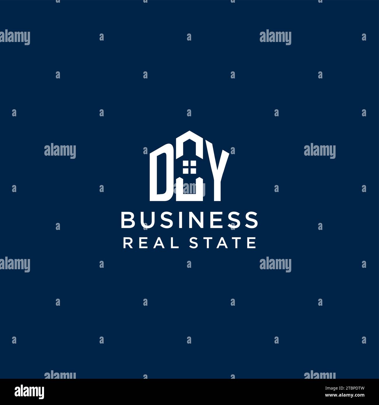 Initial letter DY monogram logo with abstract house shape, simple and ...