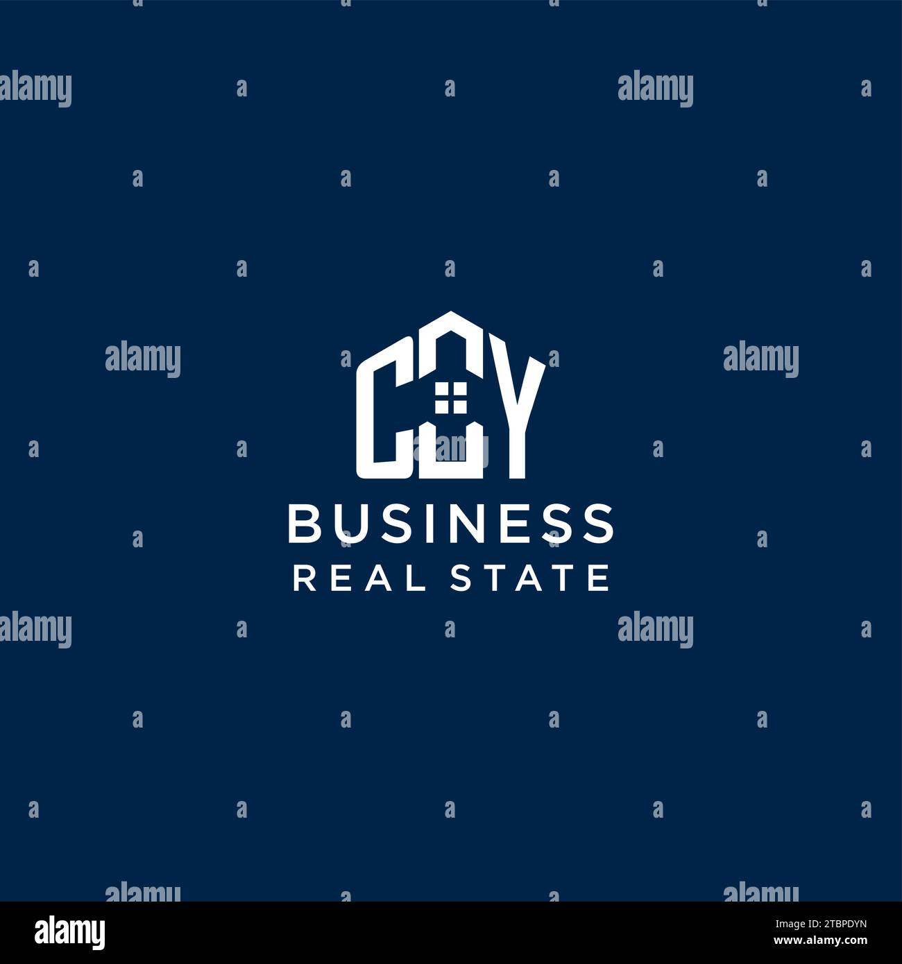 Initial letter CY monogram logo with abstract house shape, simple and ...