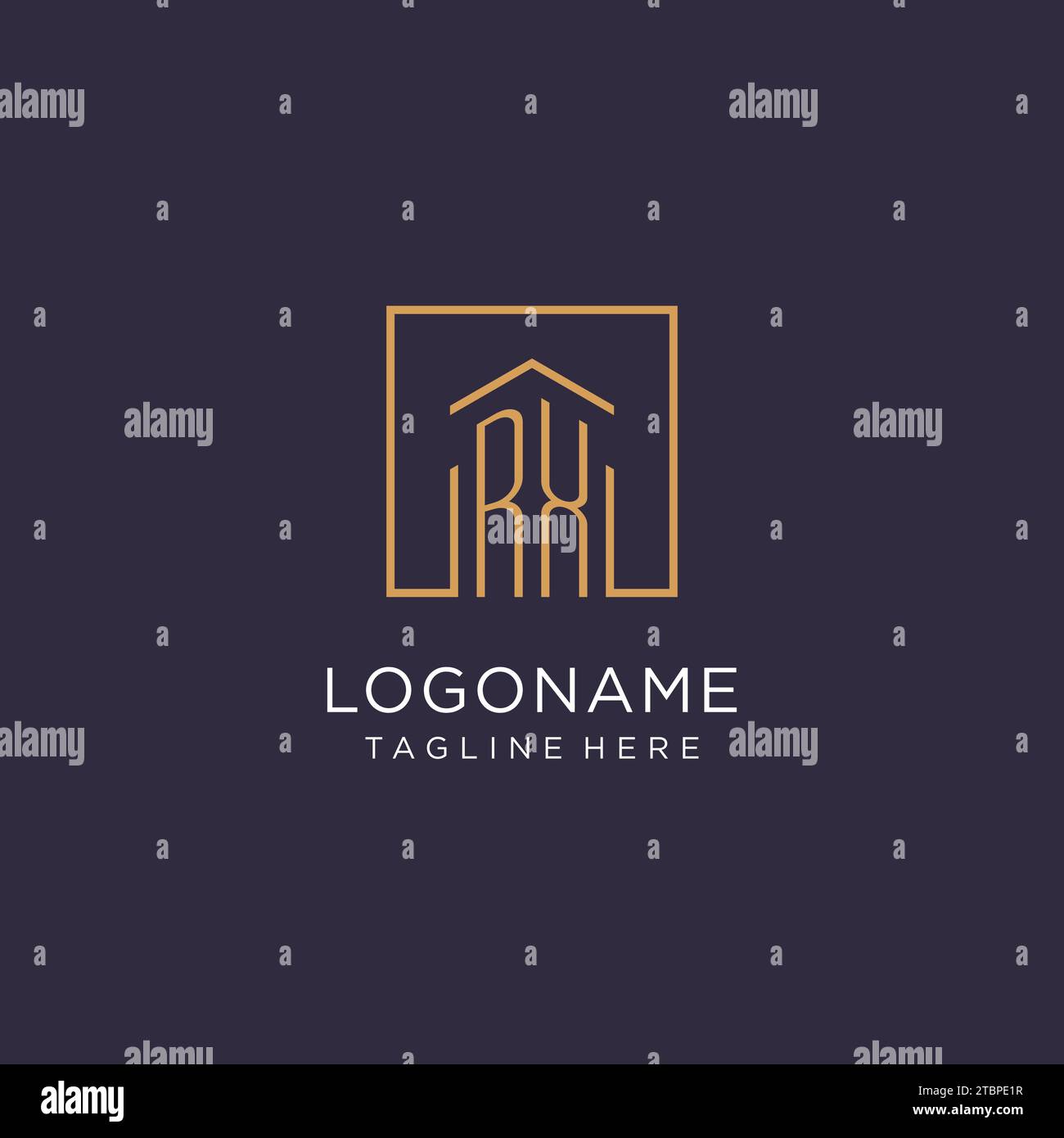 RX initial square logo design, modern and luxury real estate logo style ...
