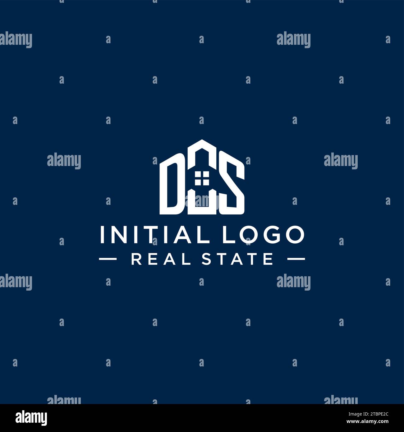 Initial letter DS monogram logo with abstract house shape, simple and ...