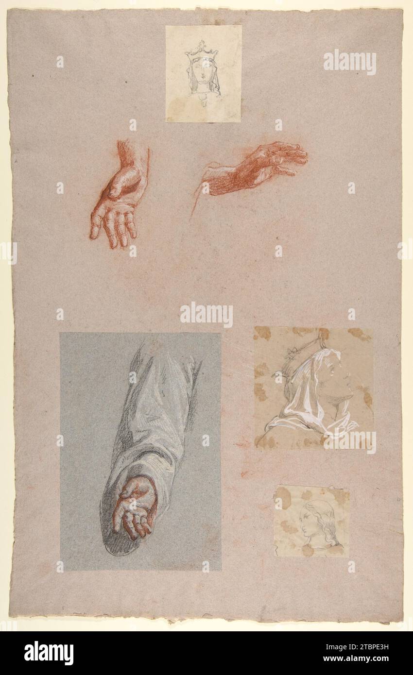 a. Hands of Saint Remi (lower register); b. Head of Saint Clotilde ...