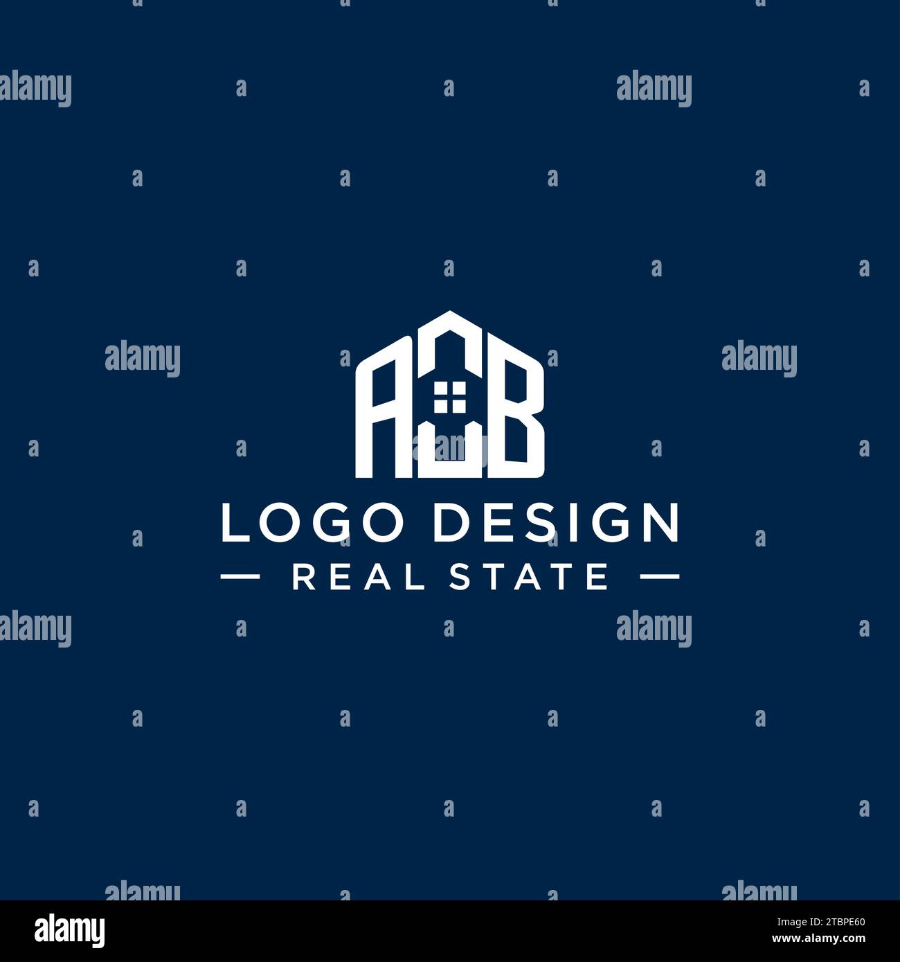 Initial letter AB monogram logo with abstract house shape, simple and ...