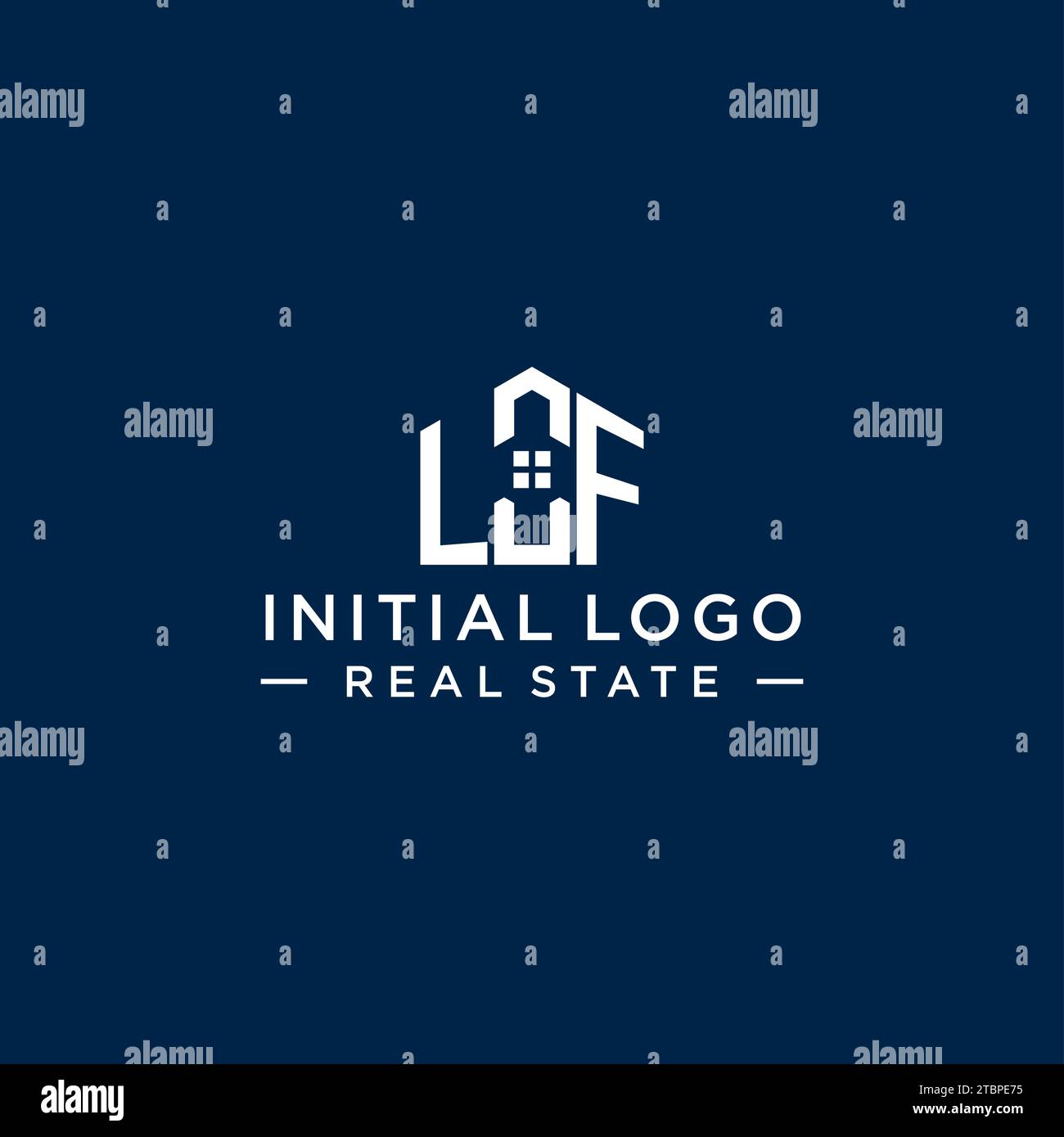 Initial letter LF monogram logo with abstract house shape, simple and ...