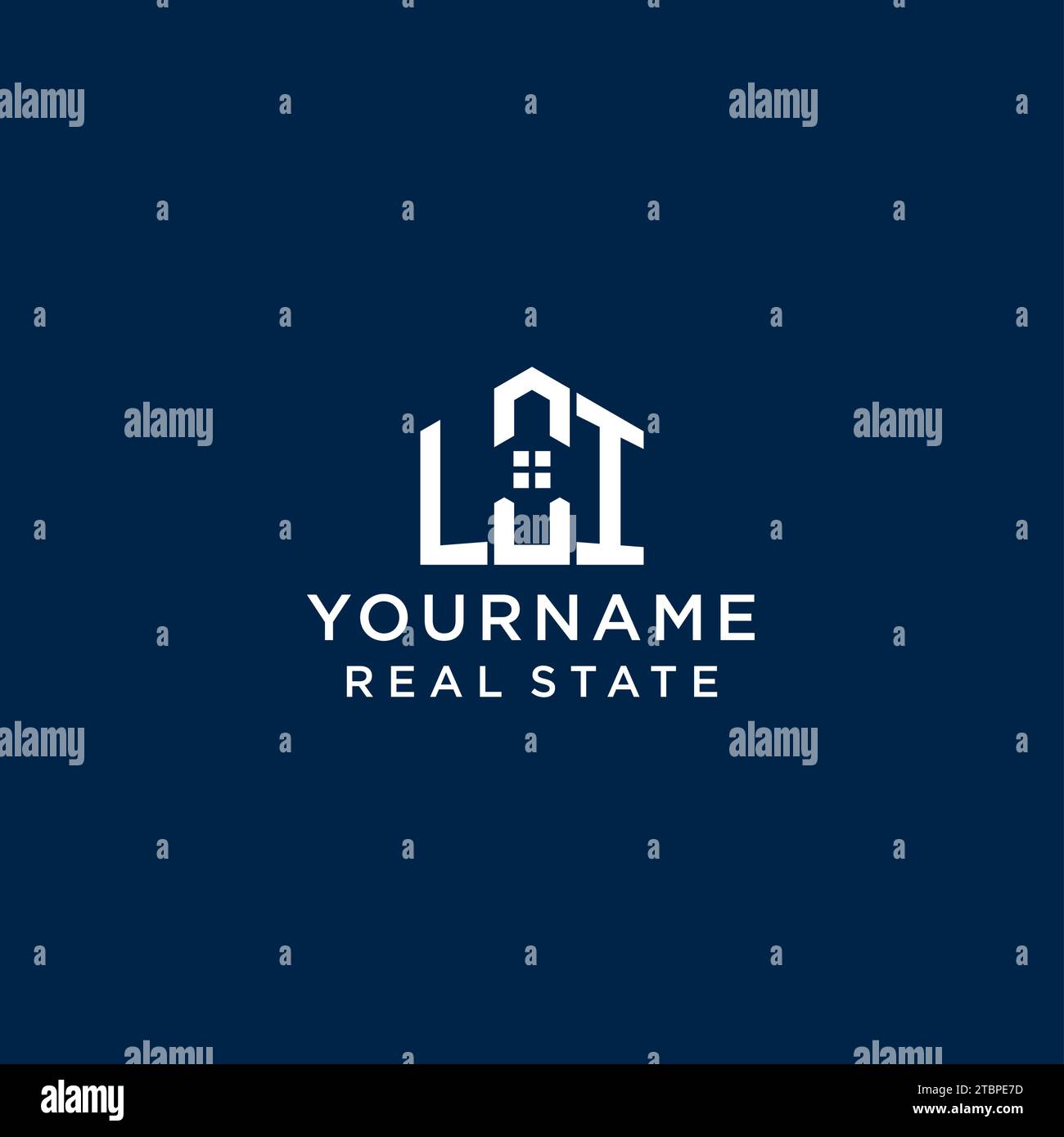 Initial letter LI monogram logo with abstract house shape, simple and ...