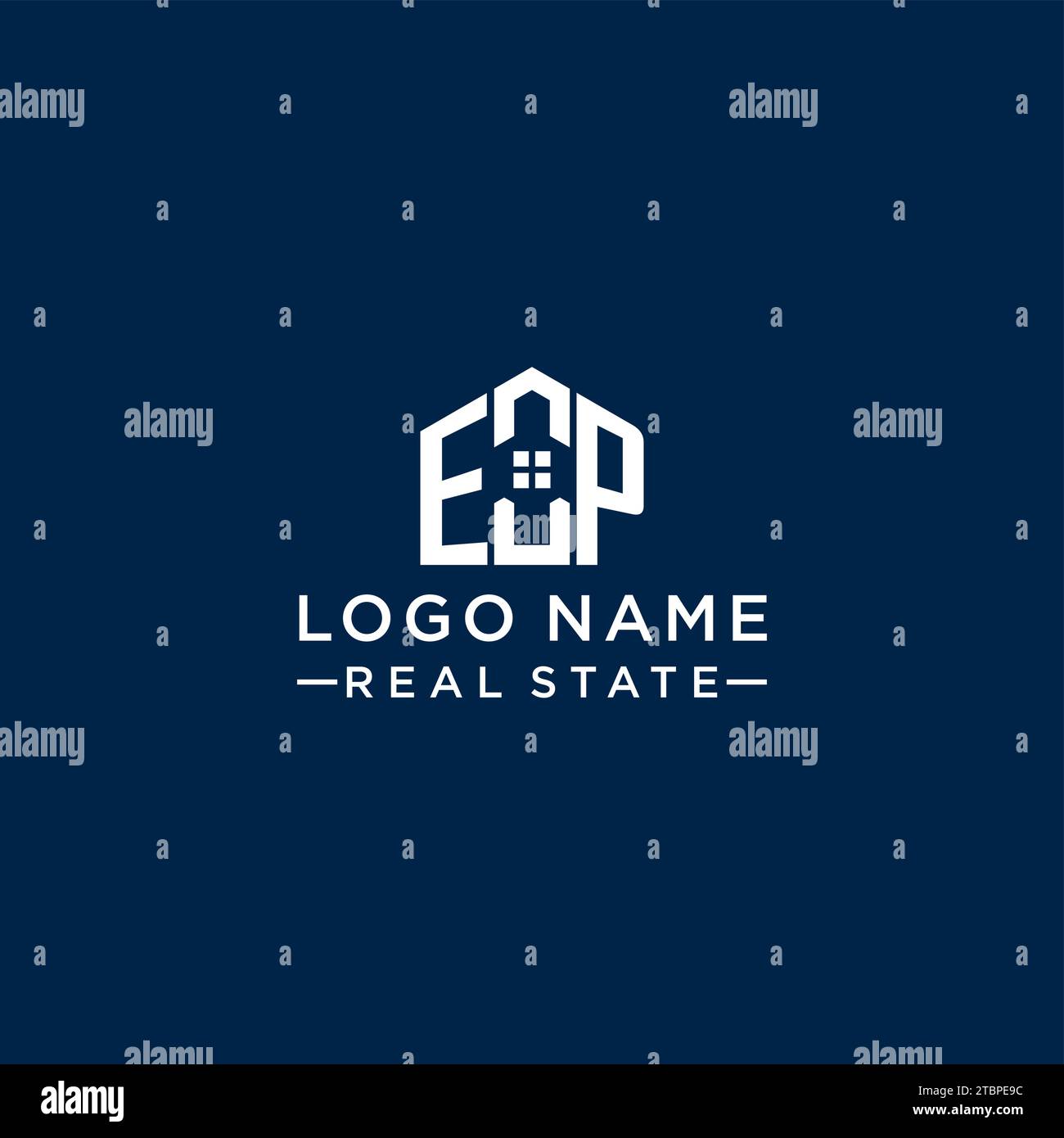 Initial letter EP monogram logo with abstract house shape, simple and ... Initial letter EP monogram logo with abstract house shape, simple and ...
