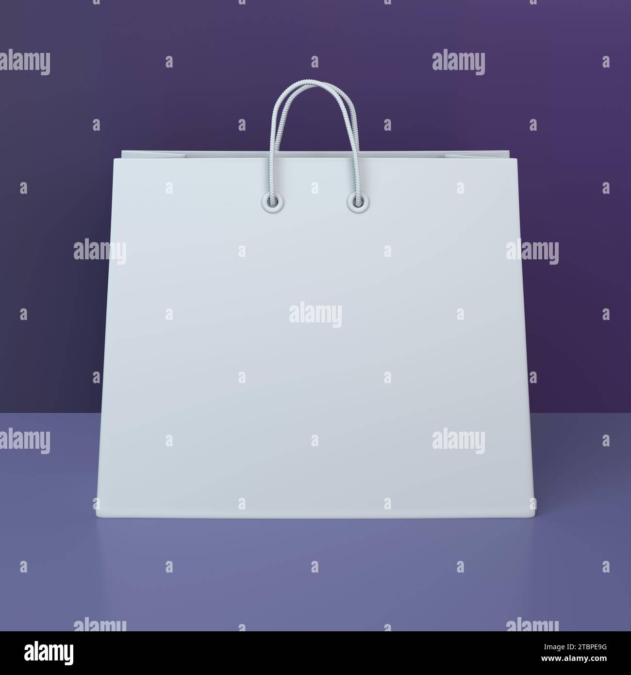 Big White Shopping Bag Isolated Over Dark Purple Backdrop. Sale Banner ...