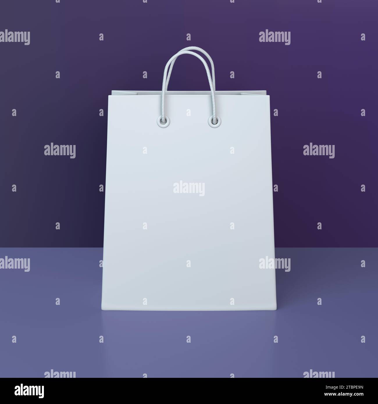 White Shopping Bag Isolated Over Dark Purple Backdrop. Sale Banner for ...