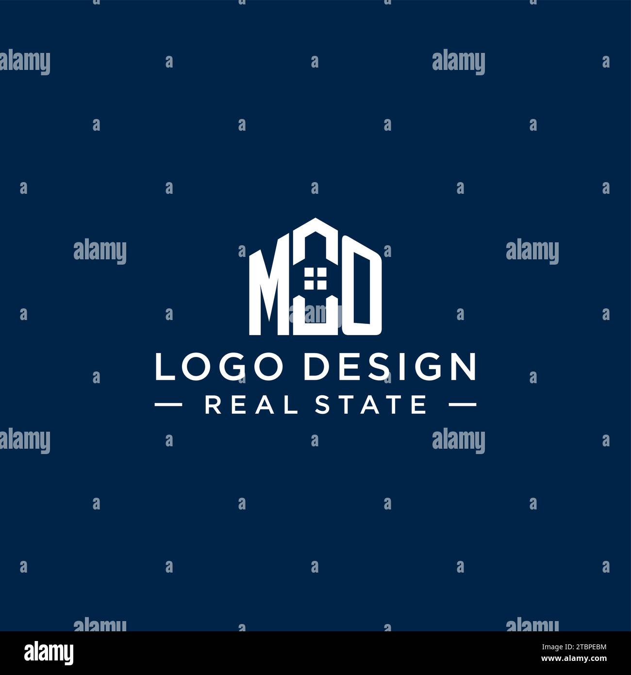 Initial letter MO monogram logo with abstract house shape, simple and ...