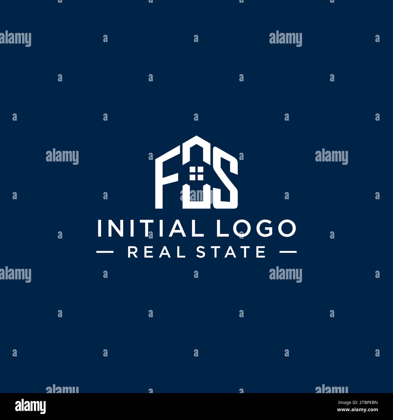 Initial letter FS monogram logo with abstract house shape, simple and ...