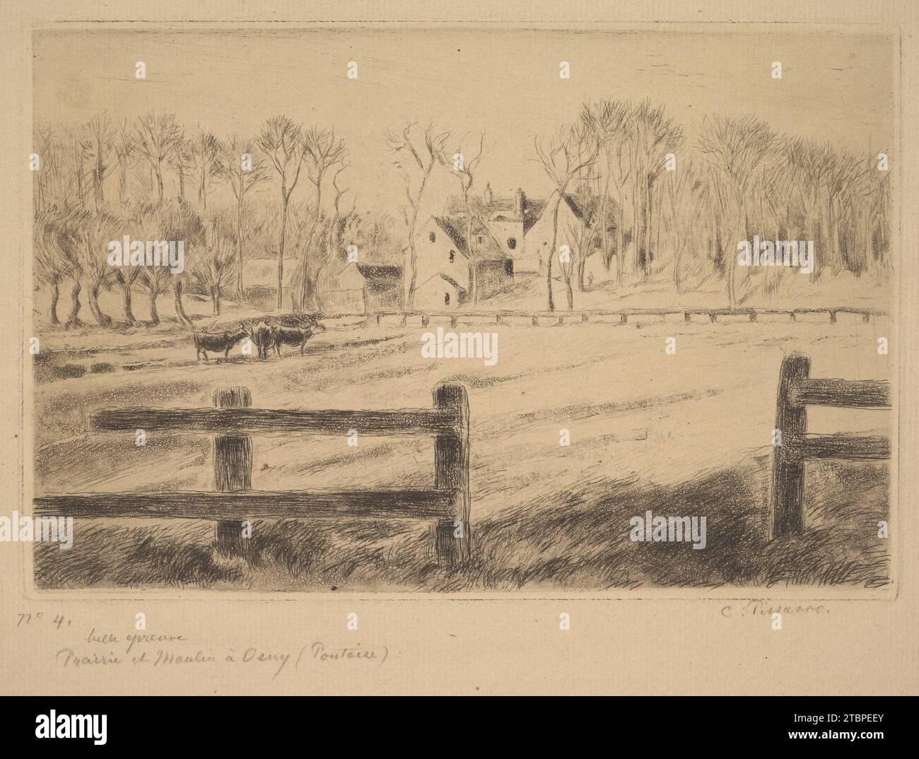 Field and Mill at Osny (Pontoise), 1885 1917 by Camille Pissarro Stock Photo - Alamy