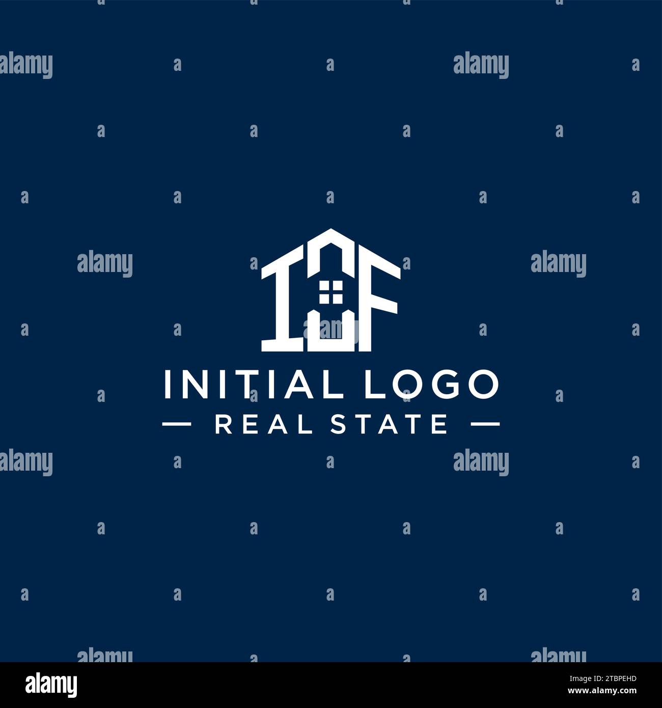 Initial letter IF monogram logo with abstract house shape, simple and ...