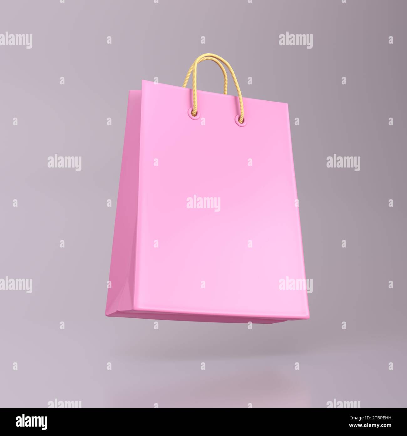 Pink Shopping Bag Isolated Soft Grey Backdrop. Sale Banner for Online ...