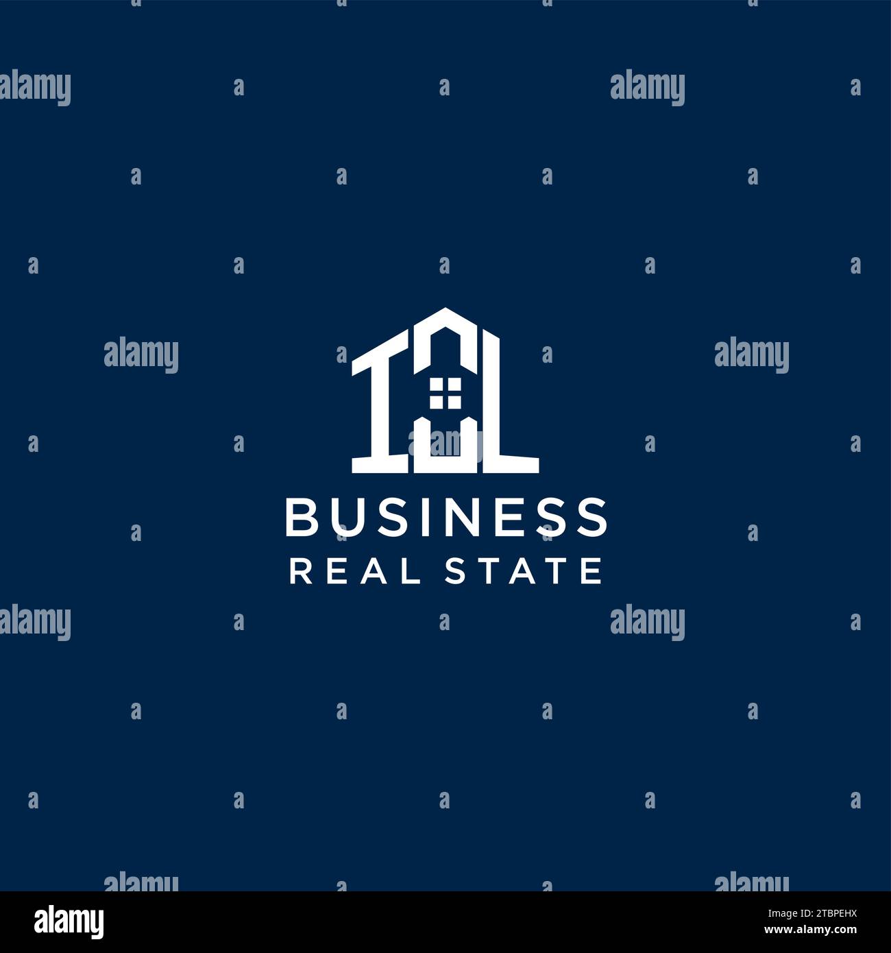 Initial letter IL monogram logo with abstract house shape, simple and ...