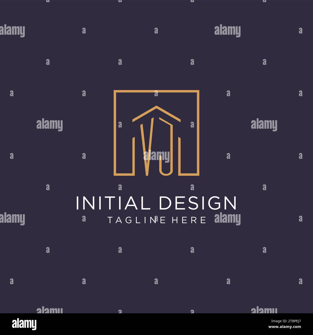 VJ initial square logo design, modern and luxury real estate logo style ...
