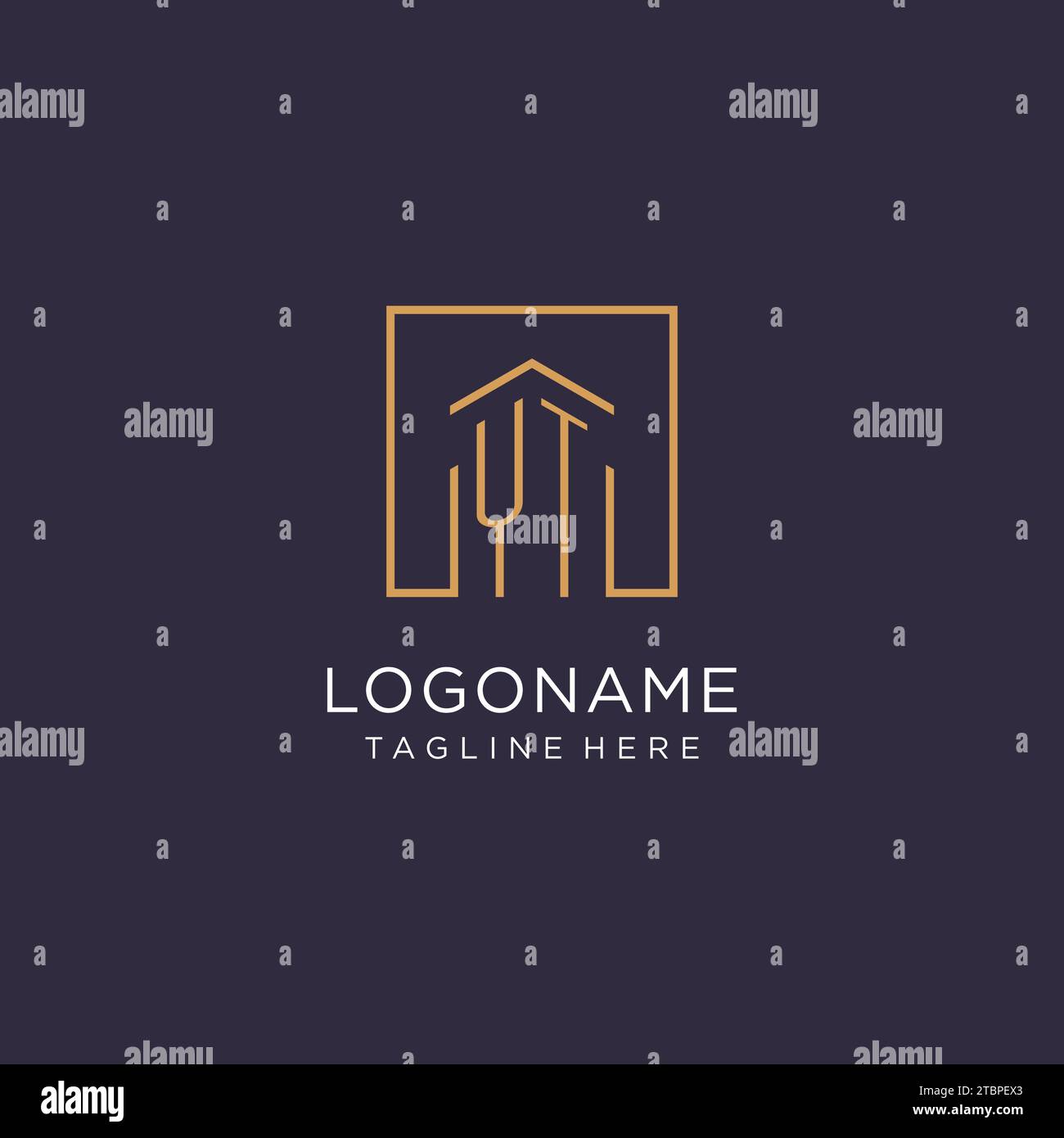 YT initial square logo design, modern and luxury real estate logo style ...