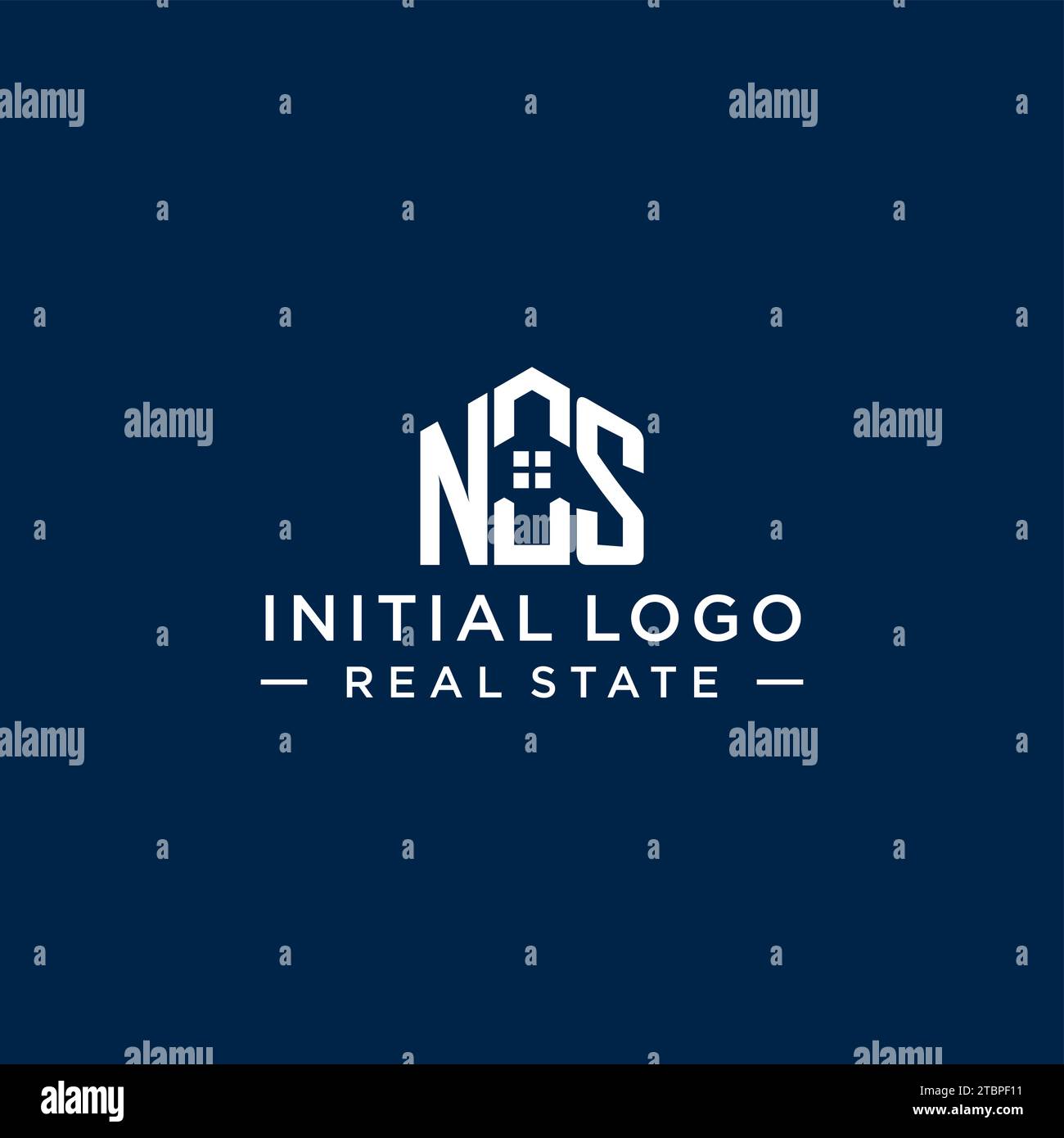 Initial letter NS monogram logo with abstract house shape, simple and ...