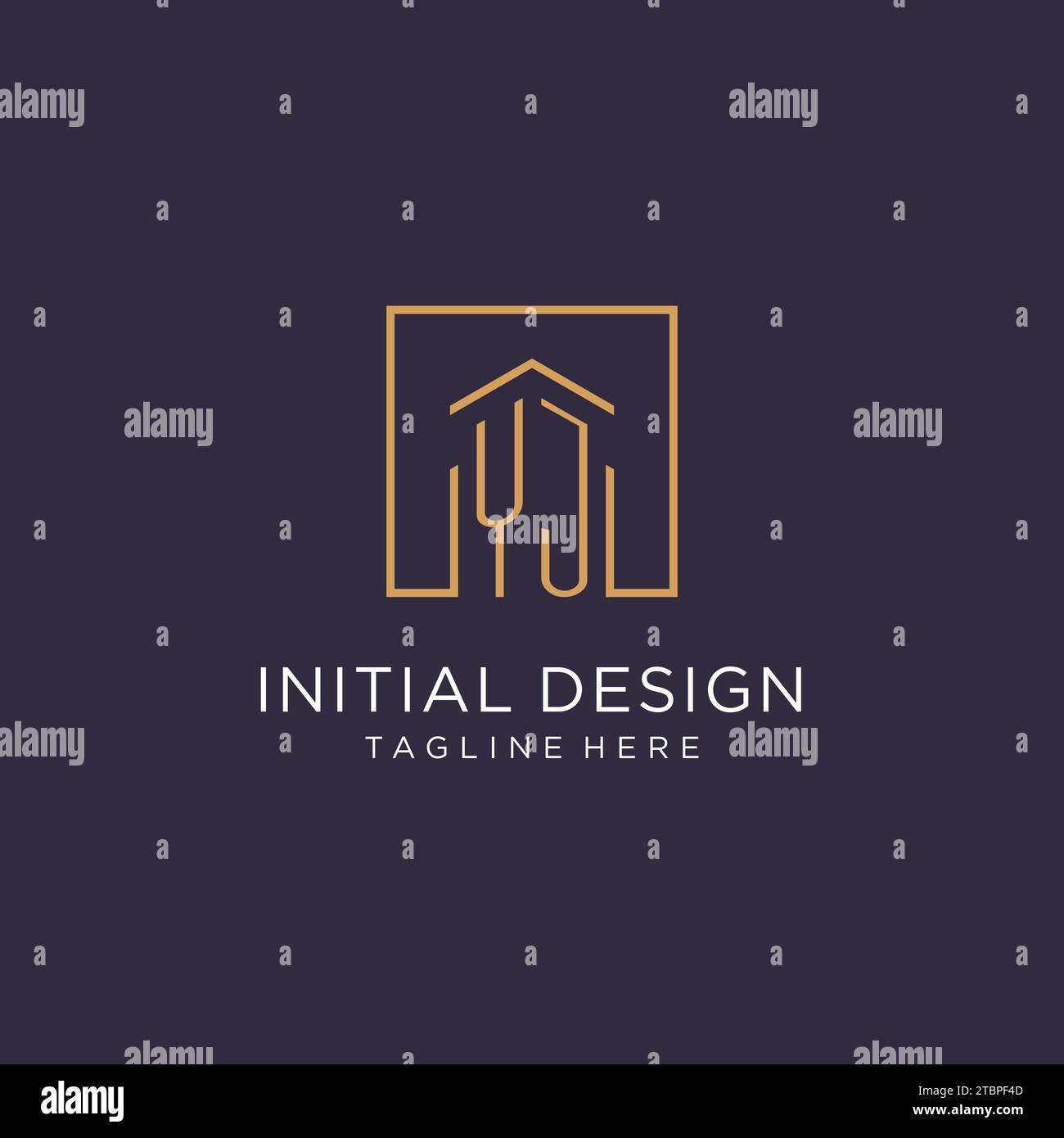 YJ initial square logo design, modern and luxury real estate logo style ...