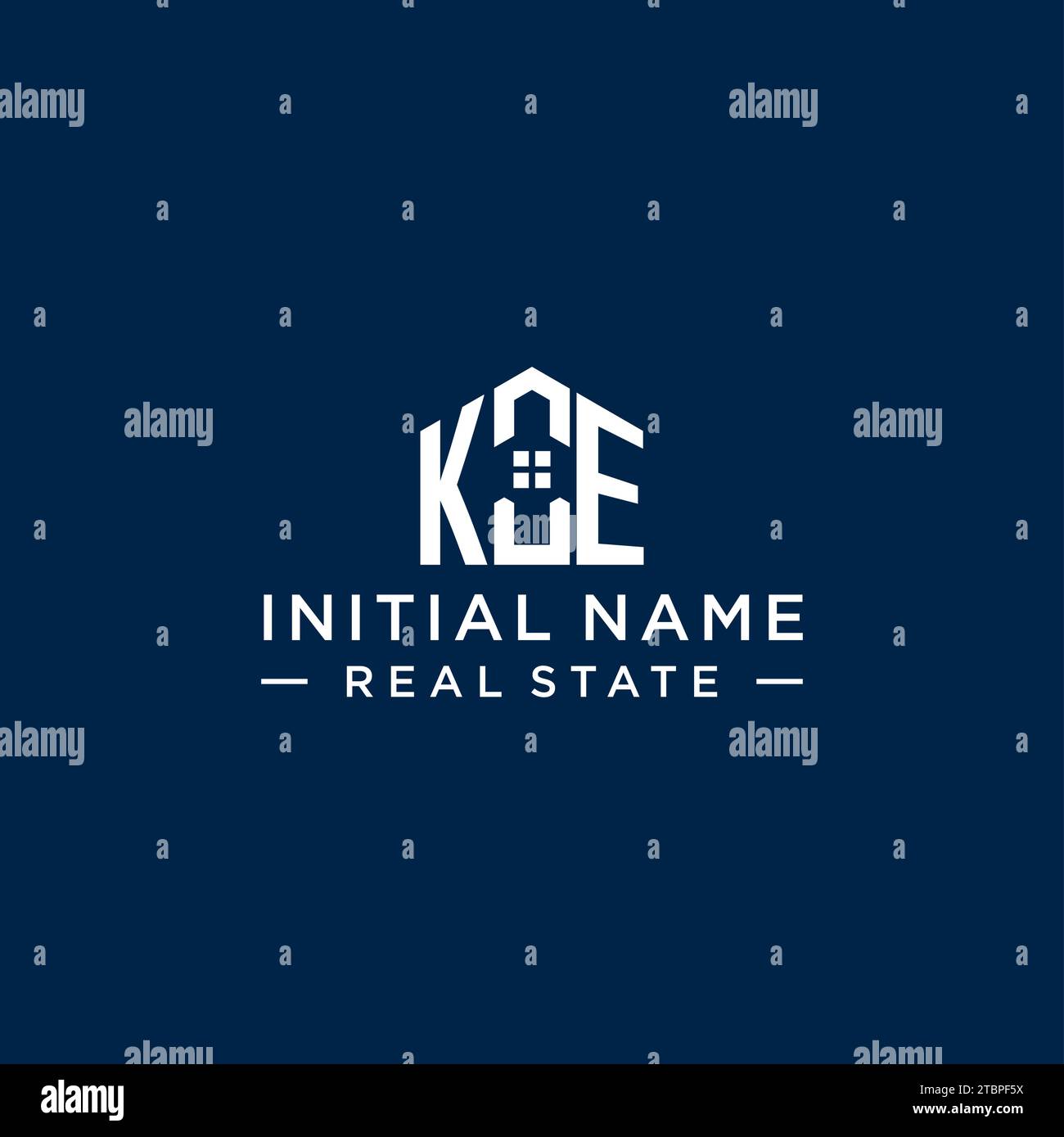 Initial letter KE monogram logo with abstract house shape, simple and ...