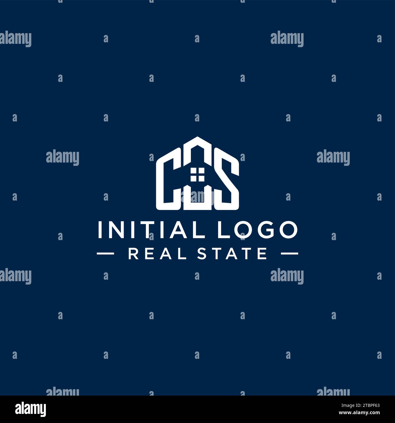 Initial letter CS monogram logo with abstract house shape, simple and ...