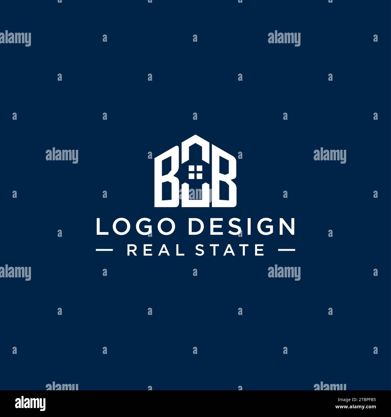 Initial letter BB monogram logo with abstract house shape, simple and ...