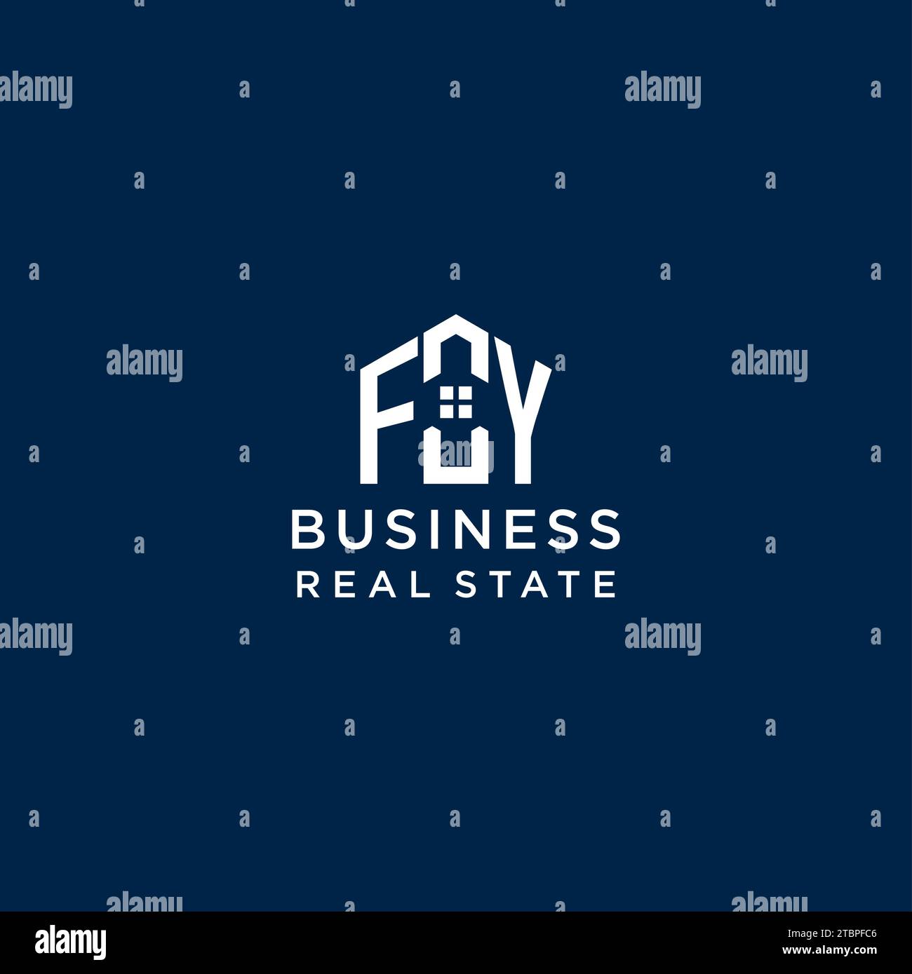 Initial letter FY monogram logo with abstract house shape, simple and ...