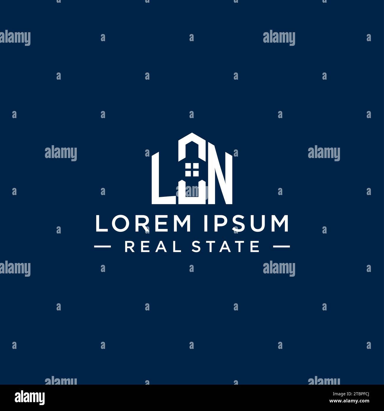 Initial letter LN monogram logo with abstract house shape, simple and ...