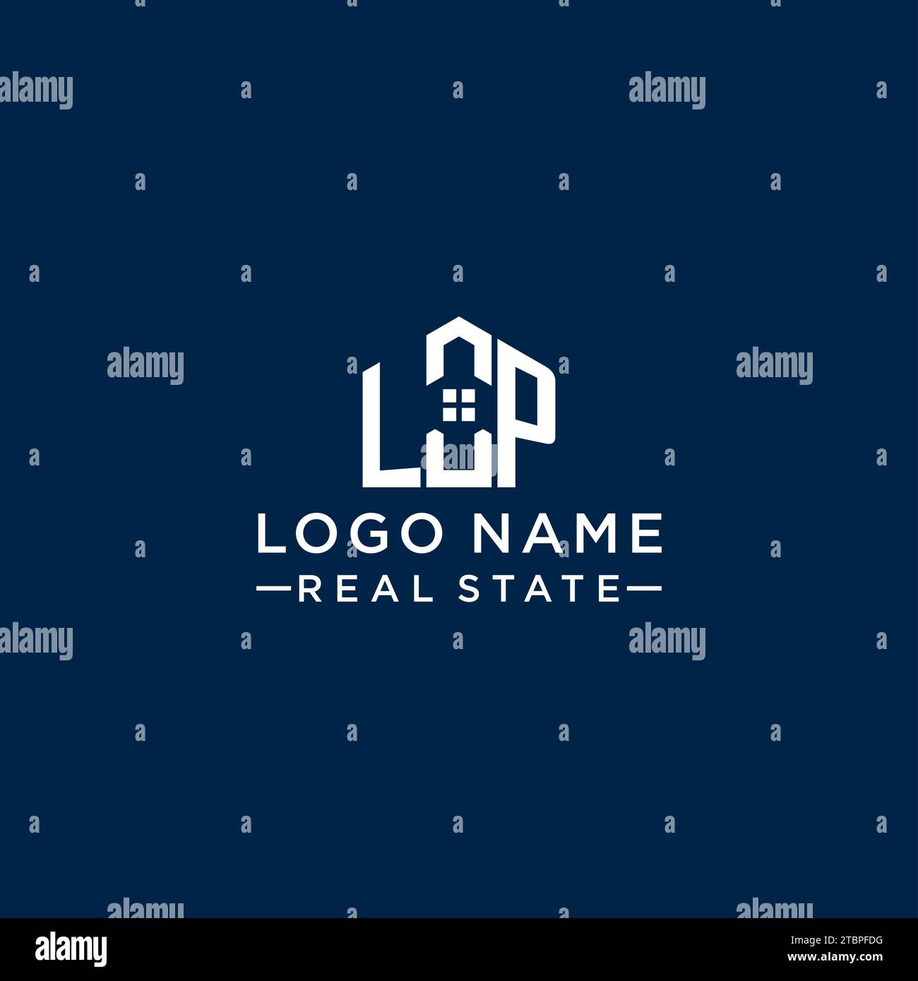 Initial letter LP monogram logo with abstract house shape, simple and ...