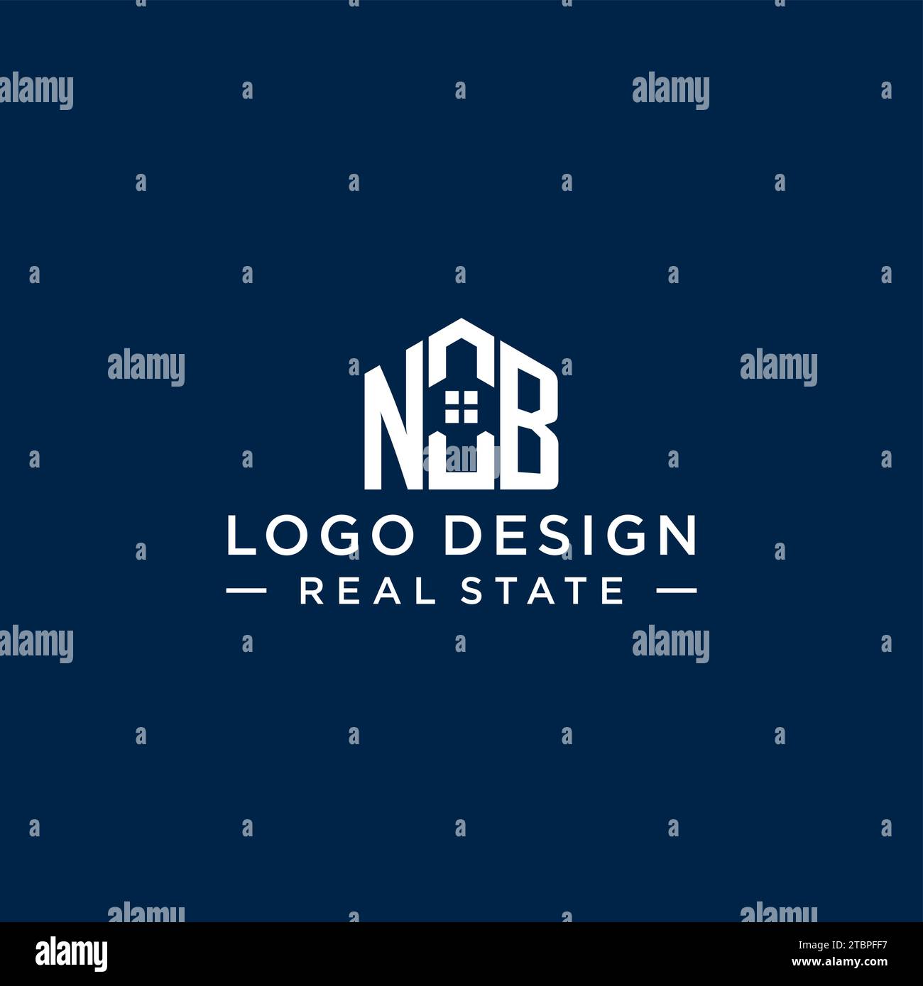 Initial letter NB monogram logo with abstract house shape, simple and ...