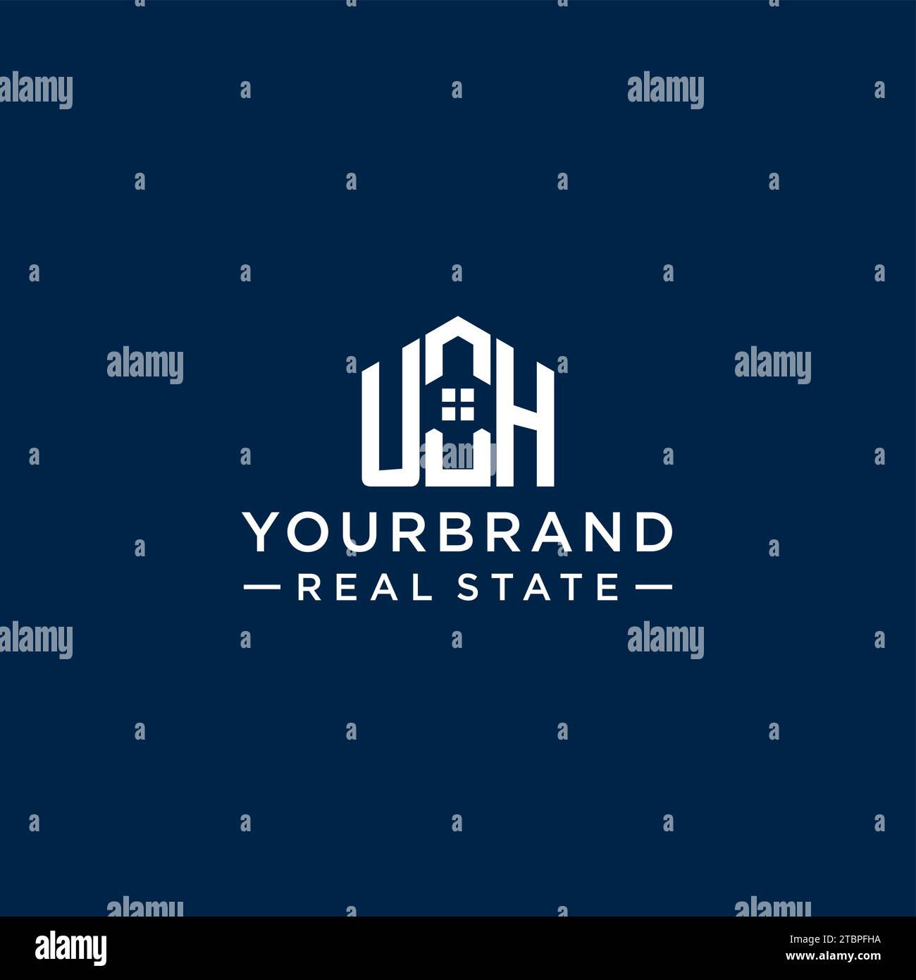 Initial letter UH monogram logo with abstract house shape, simple and ... Initial letter UH monogram logo with abstract house shape, simple and ...