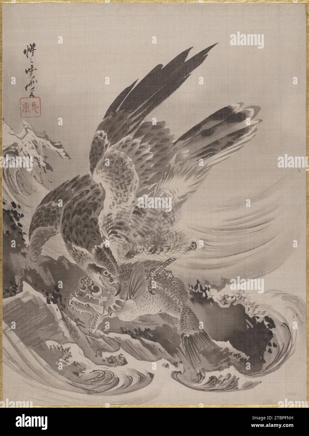 Eagle Attacking Fish 1914 by Kawanabe Kyosai Stock Photo - Alamy