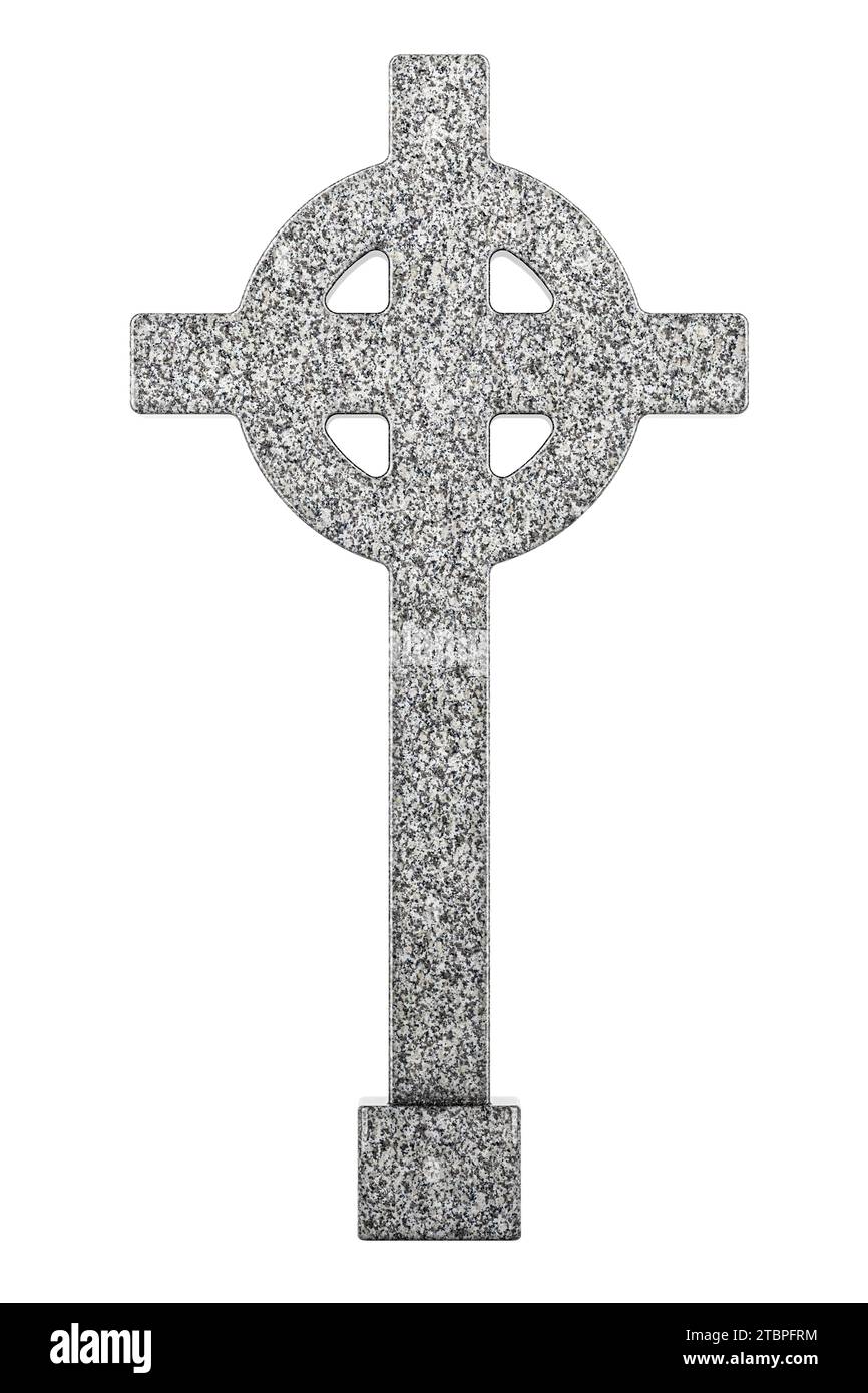 Gravestone in the shape of a cross. Ancient cross tombstone. 3D ...