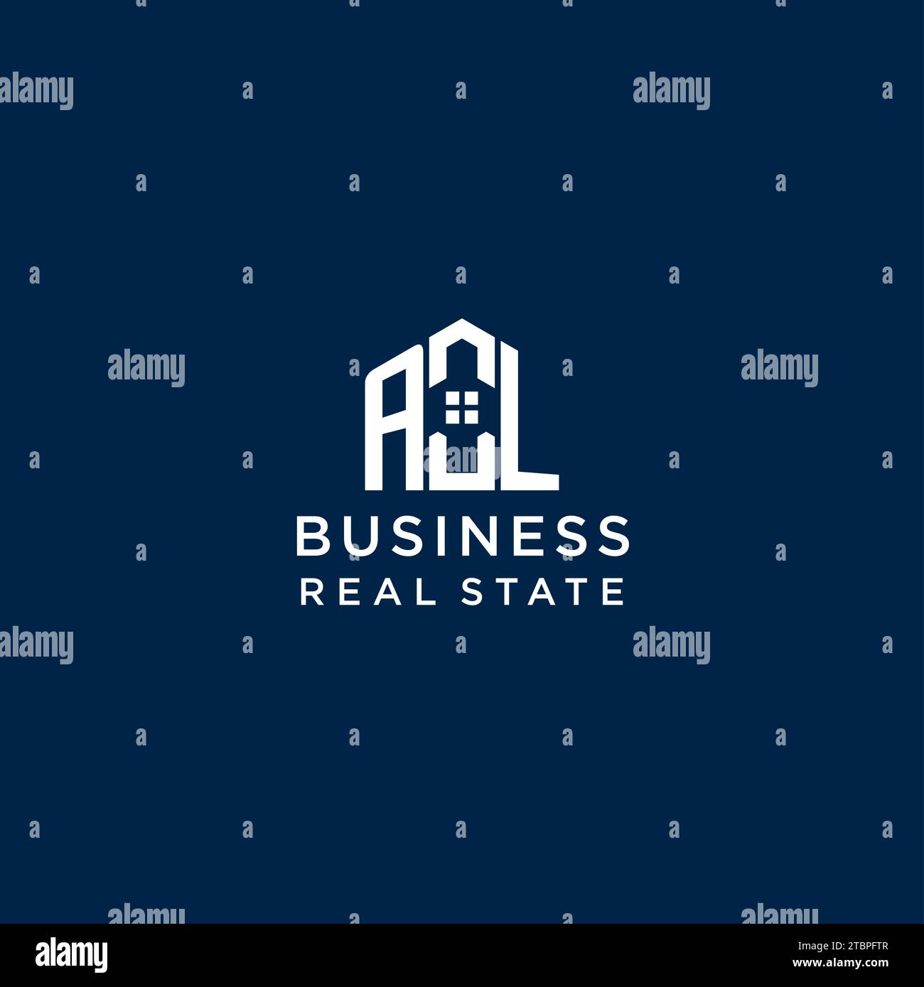 Initial letter AL monogram logo with abstract house shape, simple and ...