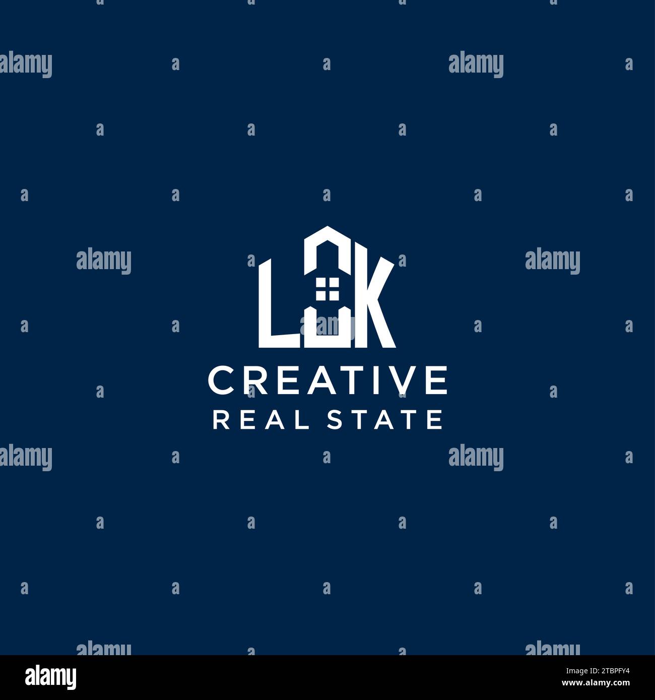 Initial Letter Lk Monogram Logo With Abstract House Shape Simple And