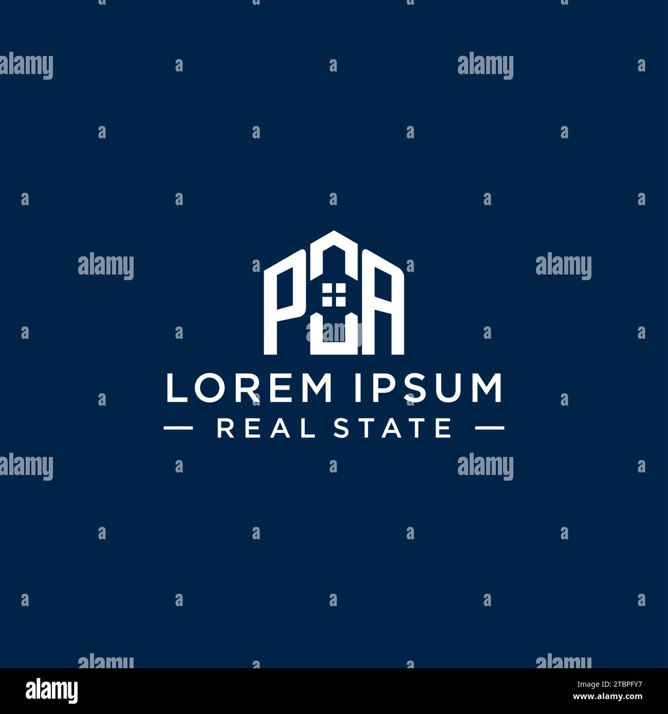 Initial letter PA monogram logo with abstract house shape, simple and modern real estate logo ...