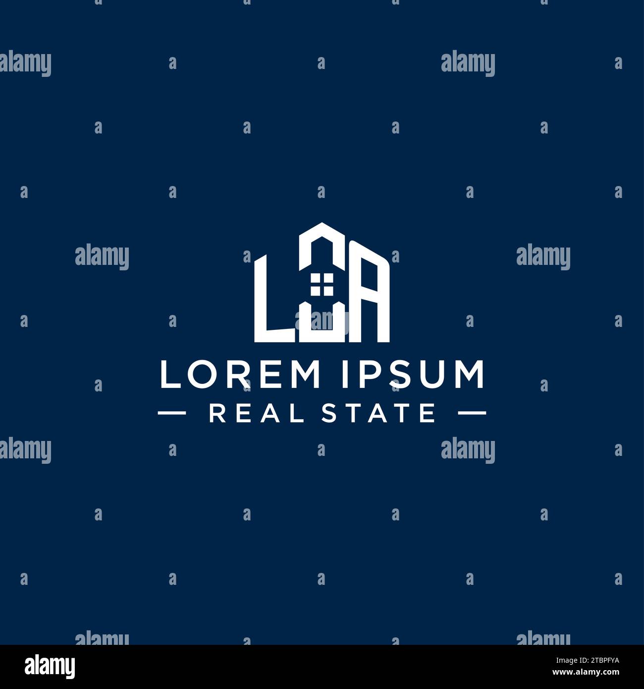 Initial letter LA monogram logo with abstract house shape, simple and ...