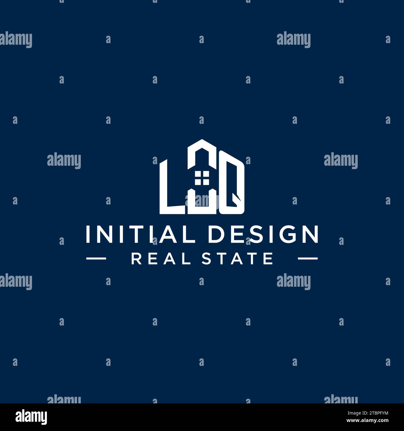 Initial letter LQ monogram logo with abstract house shape, simple and modern real estate logo ...