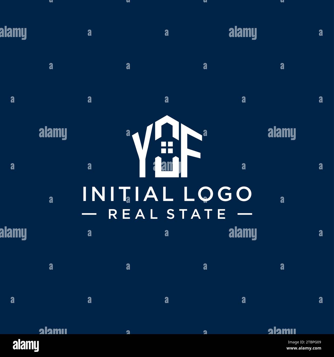 Initial letter YF monogram logo with abstract house shape, simple and ...