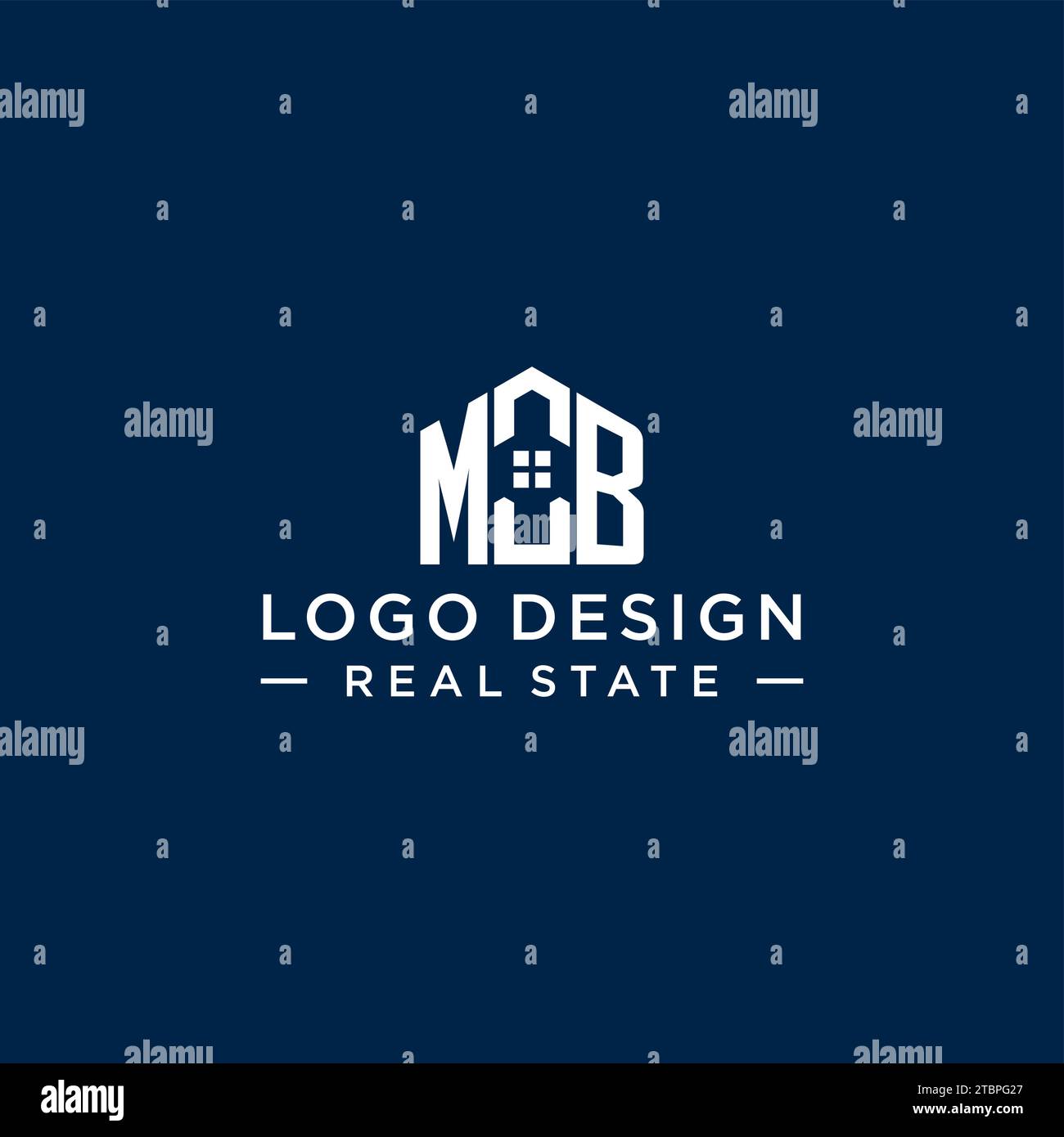 Initial letter MB monogram logo with abstract house shape, simple and ...