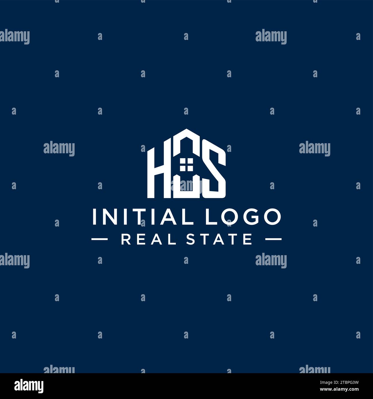 Initial letter HS monogram logo with abstract house shape, simple and ...
