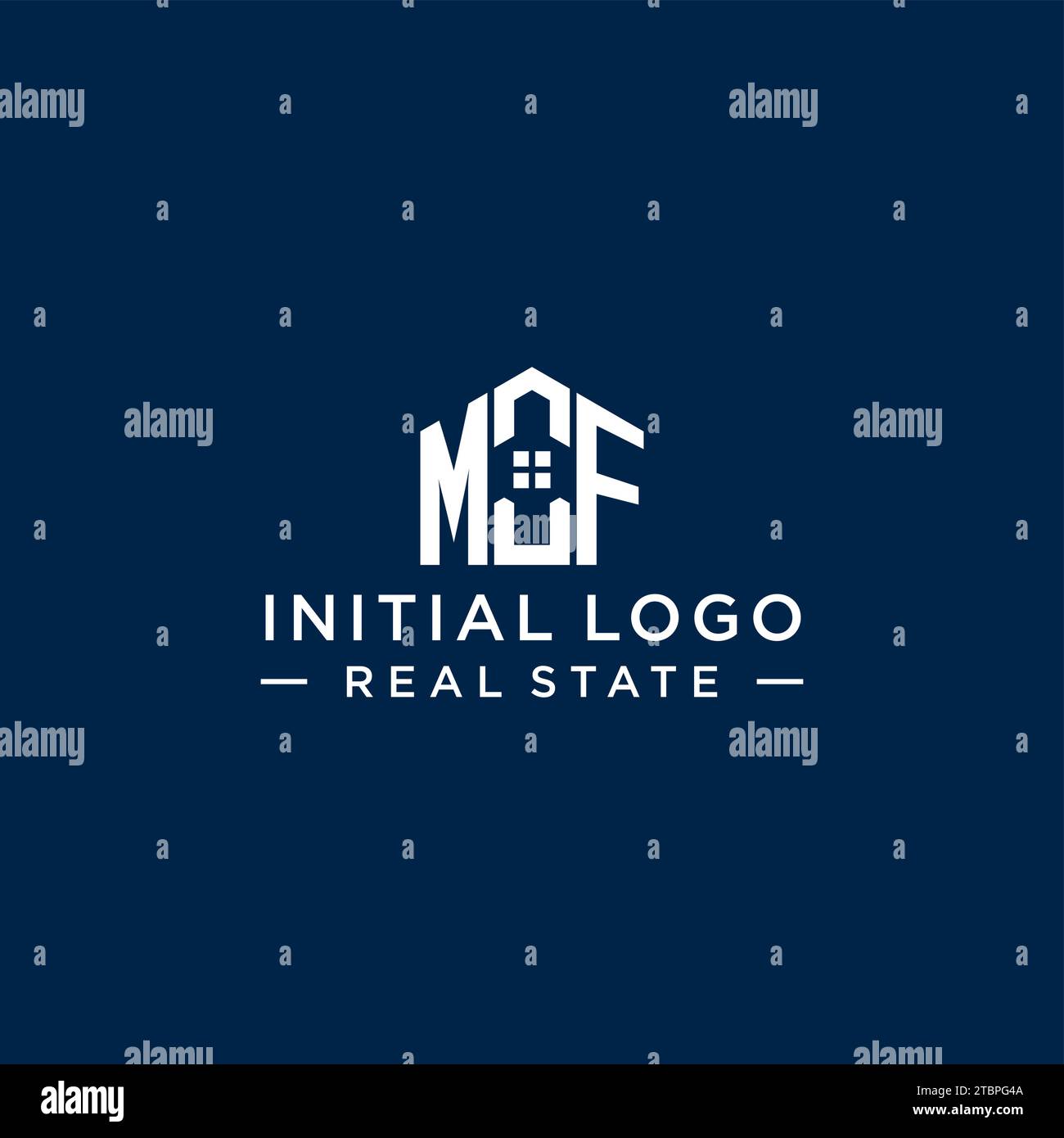 Initial letter MF monogram logo with abstract house shape, simple and ...