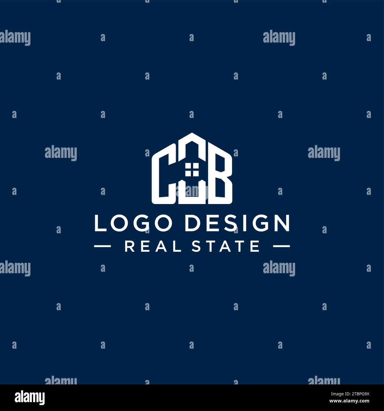 Initial letter CB monogram logo with abstract house shape, simple and ...