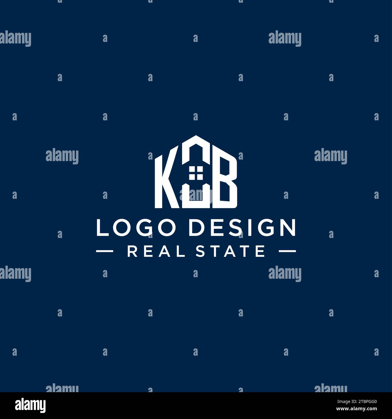Initial letter KB monogram logo with abstract house shape, simple and ...