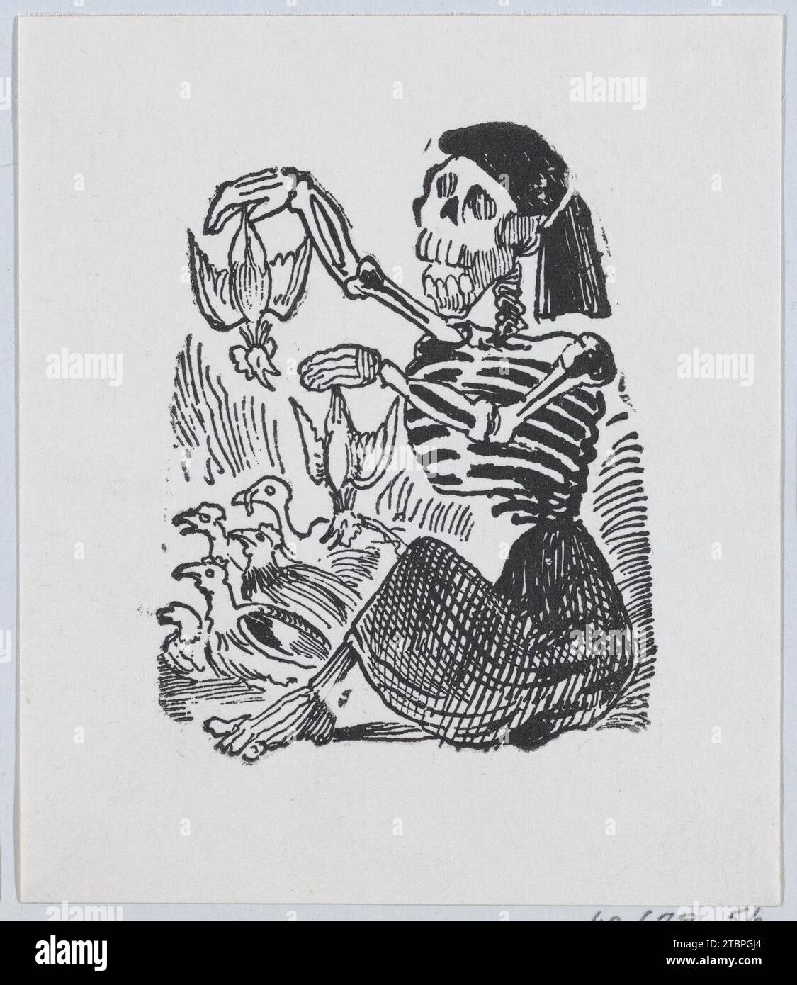 A skeleton selling plucked chickens from a broadside entitled 'Una ...