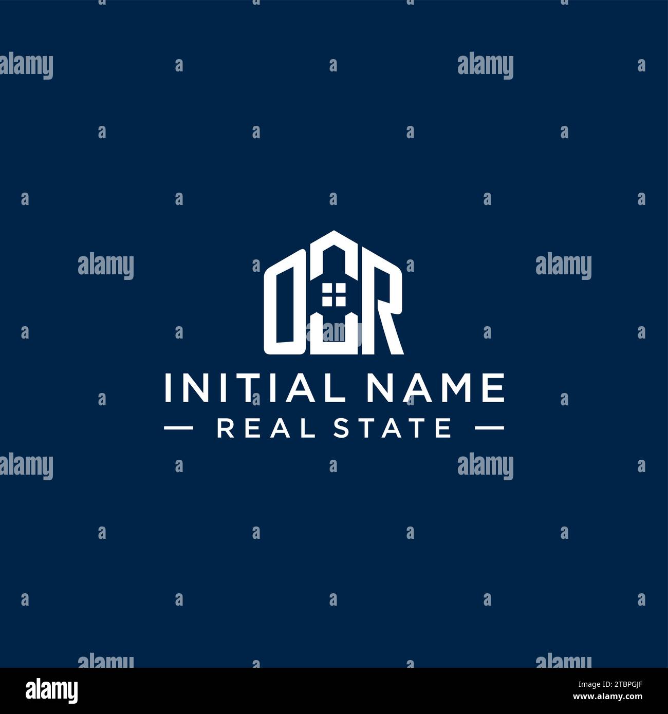 Initial letter OR monogram logo with abstract house shape, simple and modern real estate logo ...