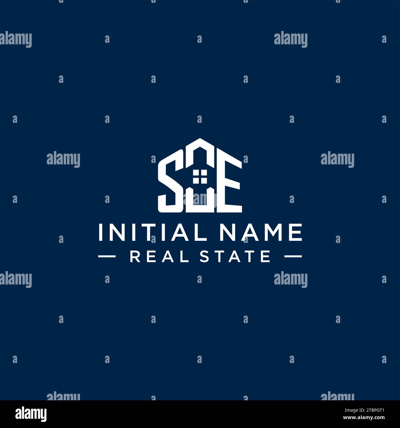 Initial letter SE monogram logo with abstract house shape, simple and ...