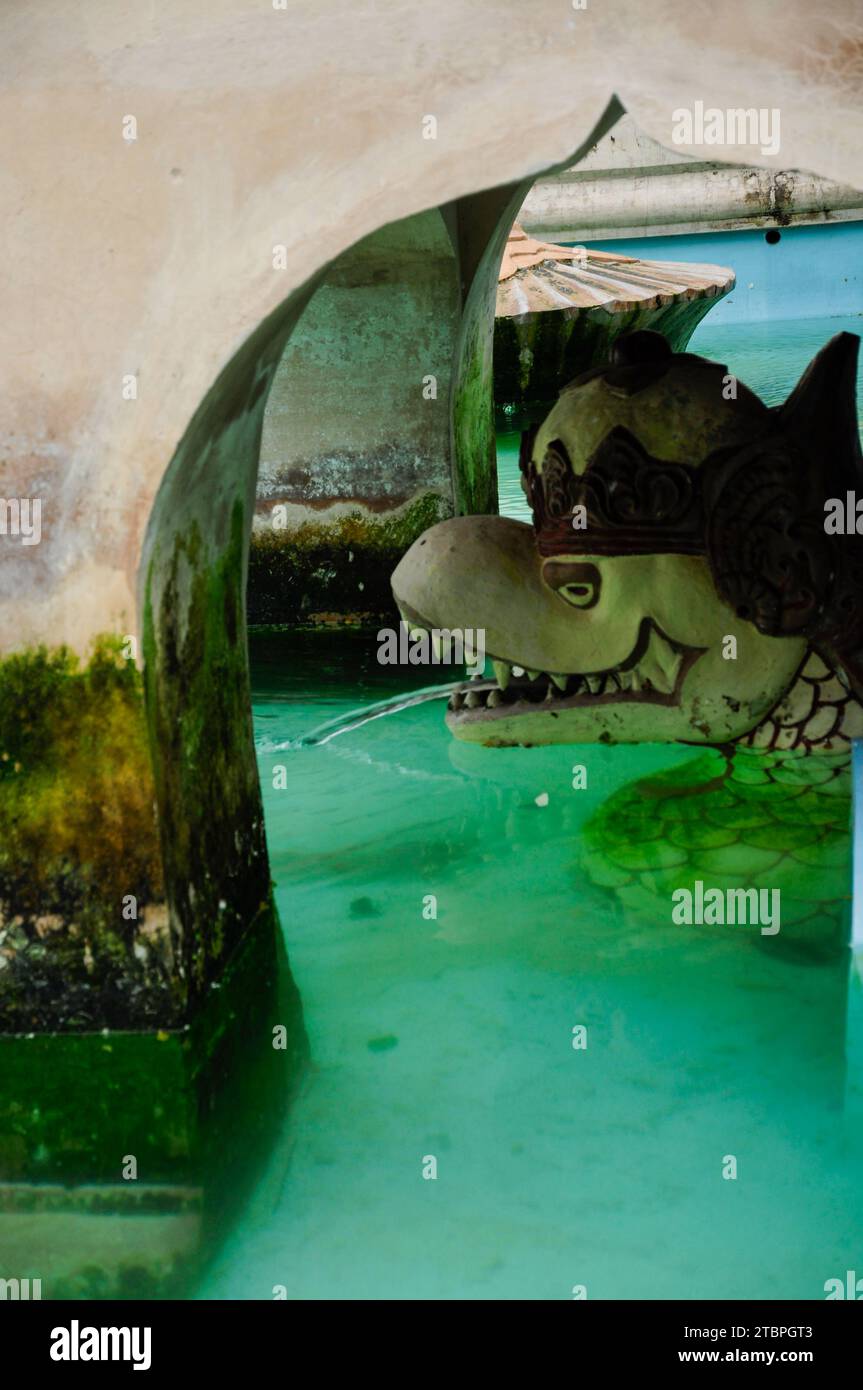 Taman Sari Water Castle. The Segaran lake area. Detail of the fountain ...