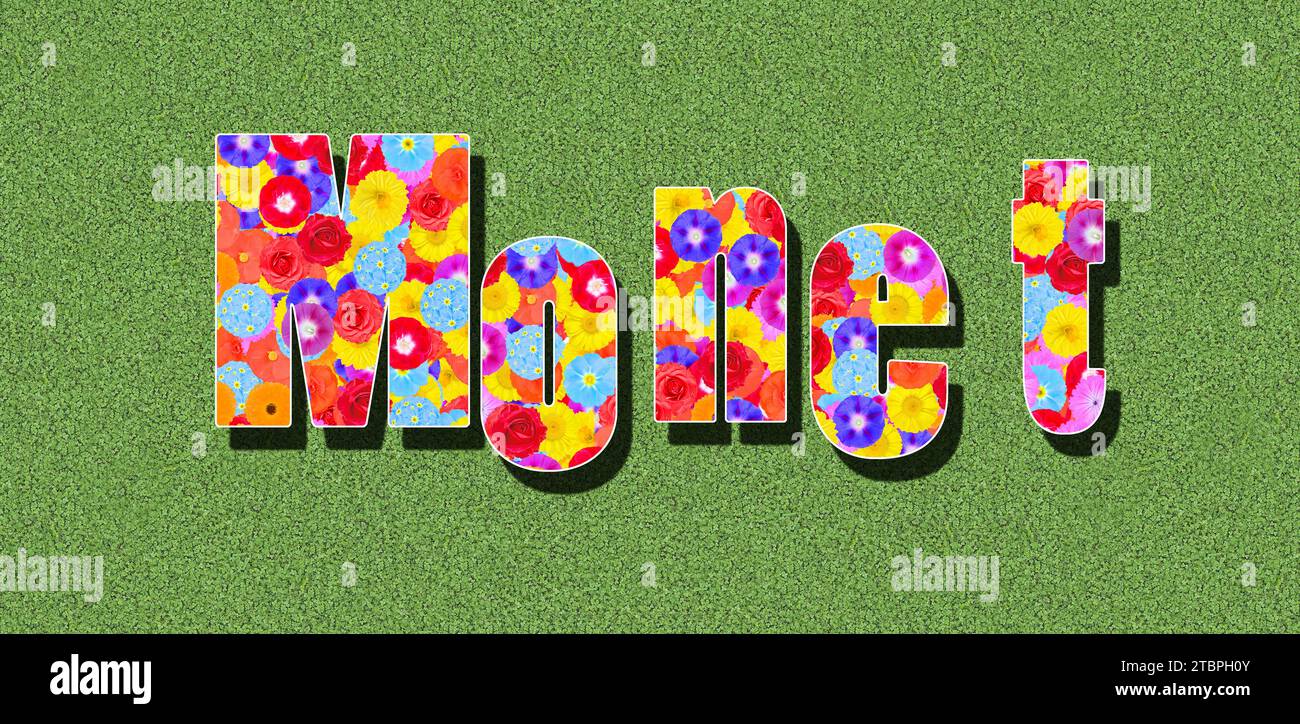 Font, text, word, name Monet, painter, artist, famous, written with ...