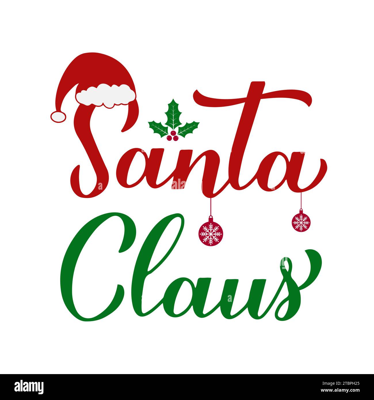 Santa Claus calligraphy hand lettering. New Year and Christmas ...