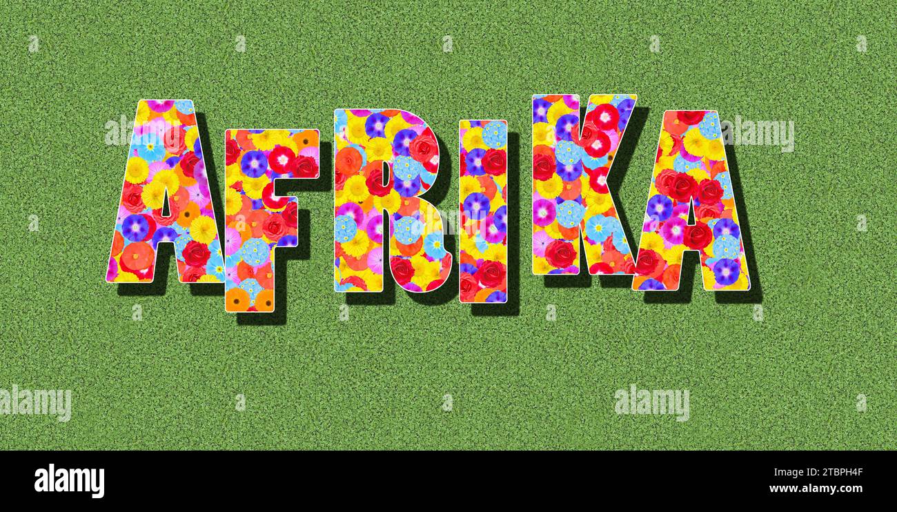 Font, text, german word Afrika for Africa, continent, written with ...