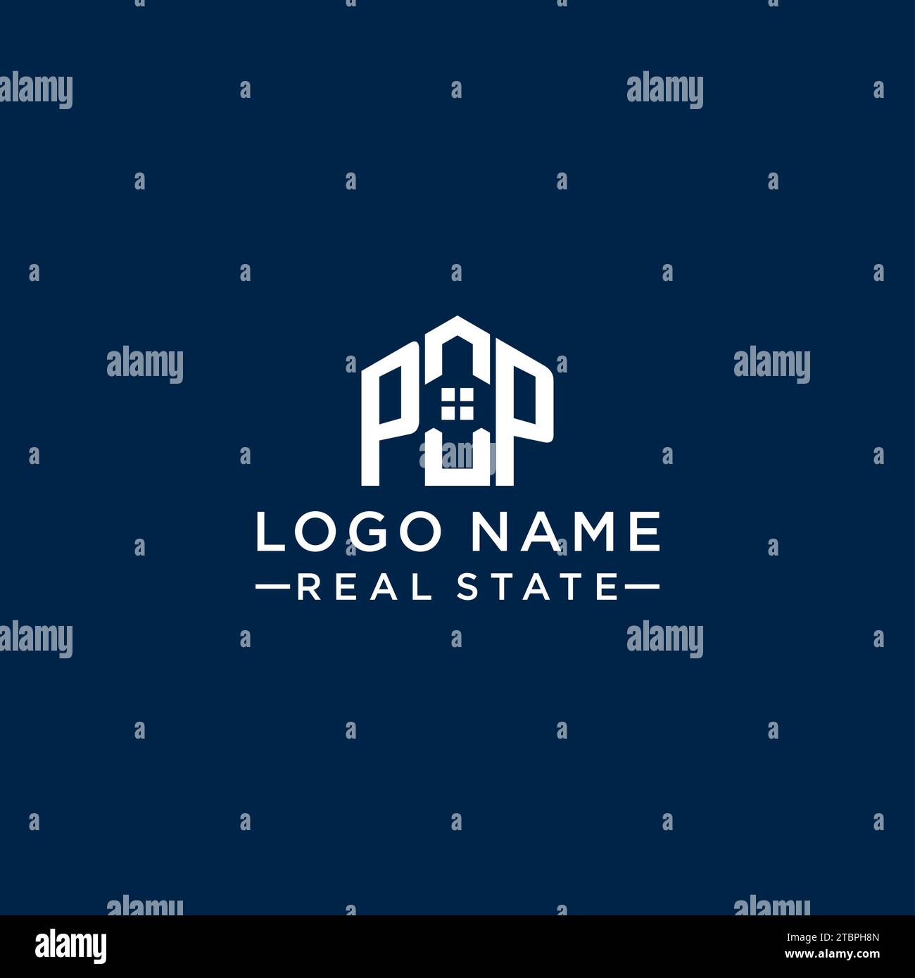 Initial letter PP monogram logo with abstract house shape, simple and ...